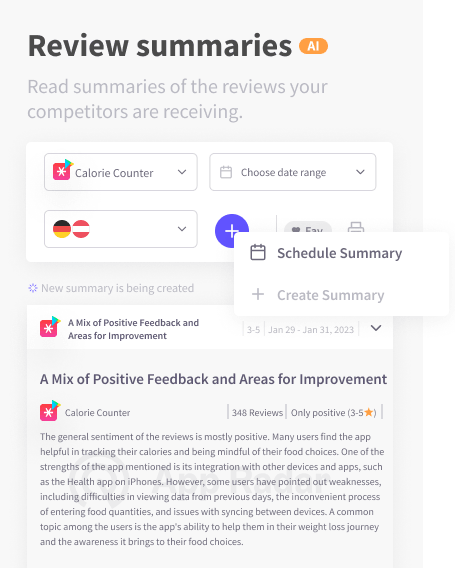 AI-powered App Review Summary by App Radar